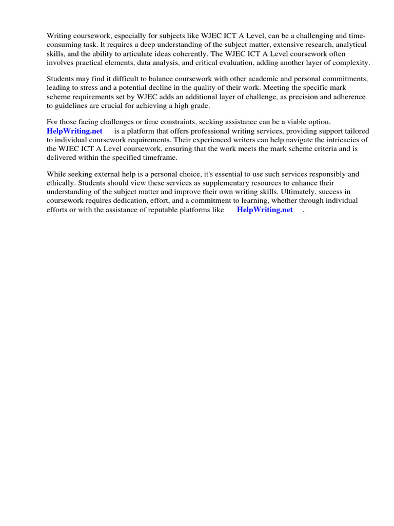 Wjec Ict A Level Coursework Mark Scheme | PDF | Educational Technology ...