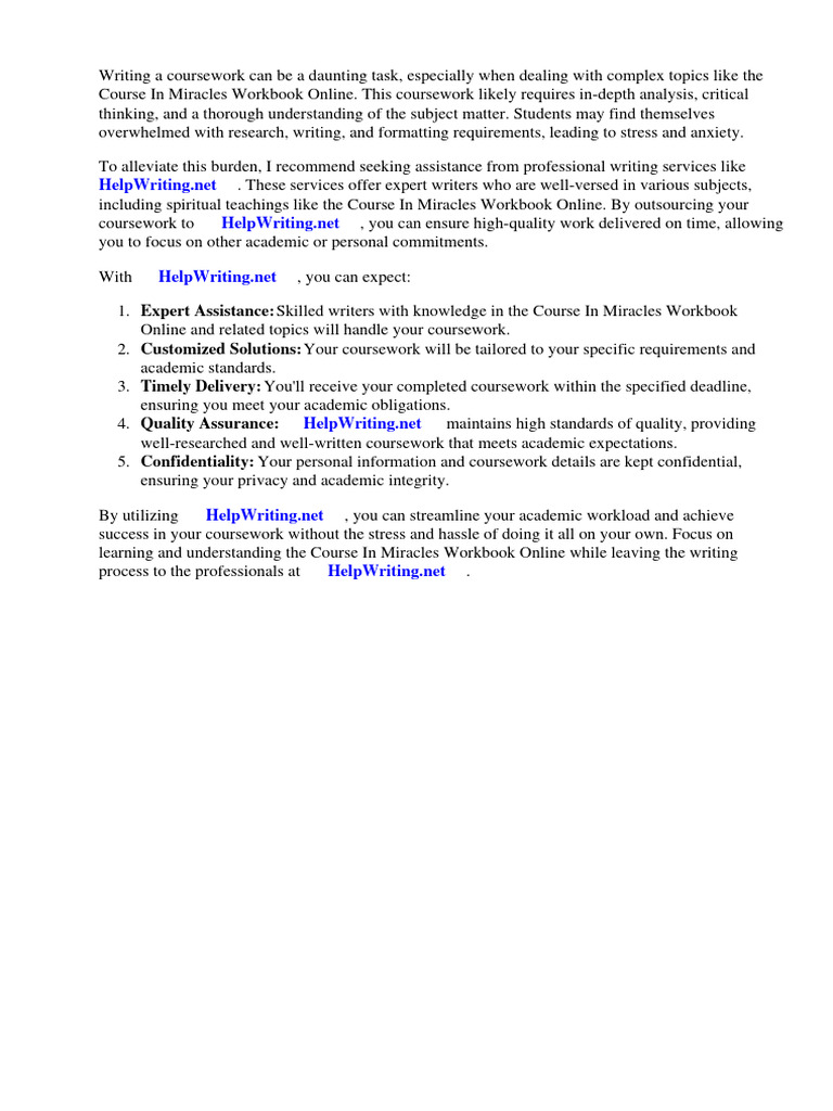 Course in Miracles Workbook Online | PDF | Thought | Jesus