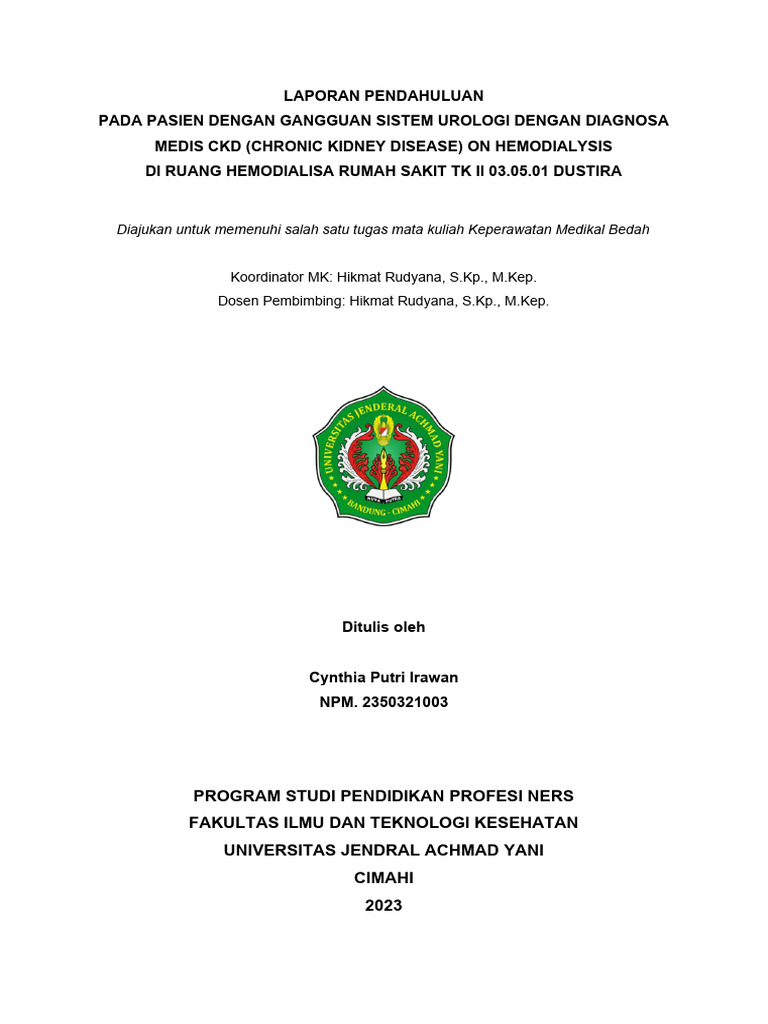 KMB 7 - LP Uro CKD On Hemodialisis | PDF