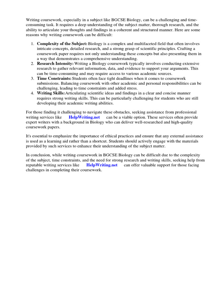 Bgcse Coursework Biology | PDF | Educational Technology | Photosynthesis