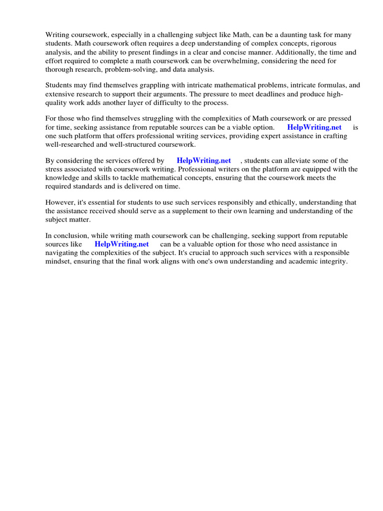 Math T Coursework Conclusion | PDF | Mathematics | Methodology