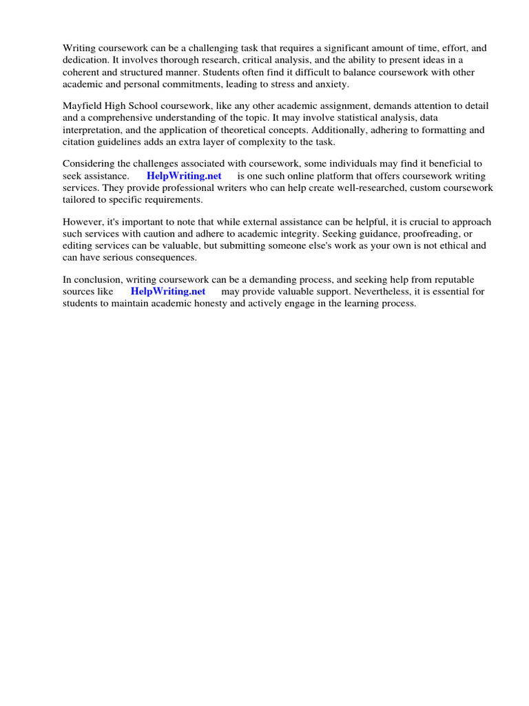 Mayfield High School Coursework Sample | PDF | Statistics | Sampling (Statistics)