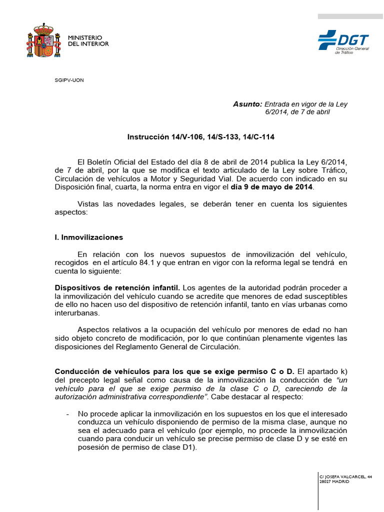 DGT Permiso Caducado No Inmovilizar | PDF | Drogas | Multa (pena)