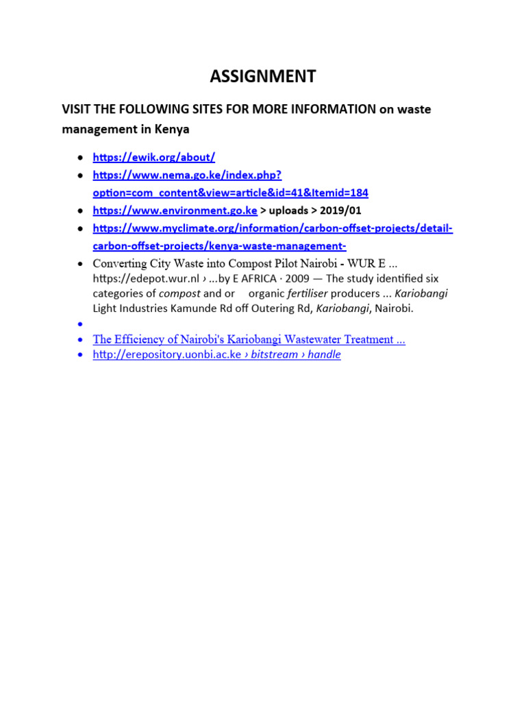 SZL 415 Solid Waste Assignment | PDF SZL 415 Solid Waste Assignment | PDF