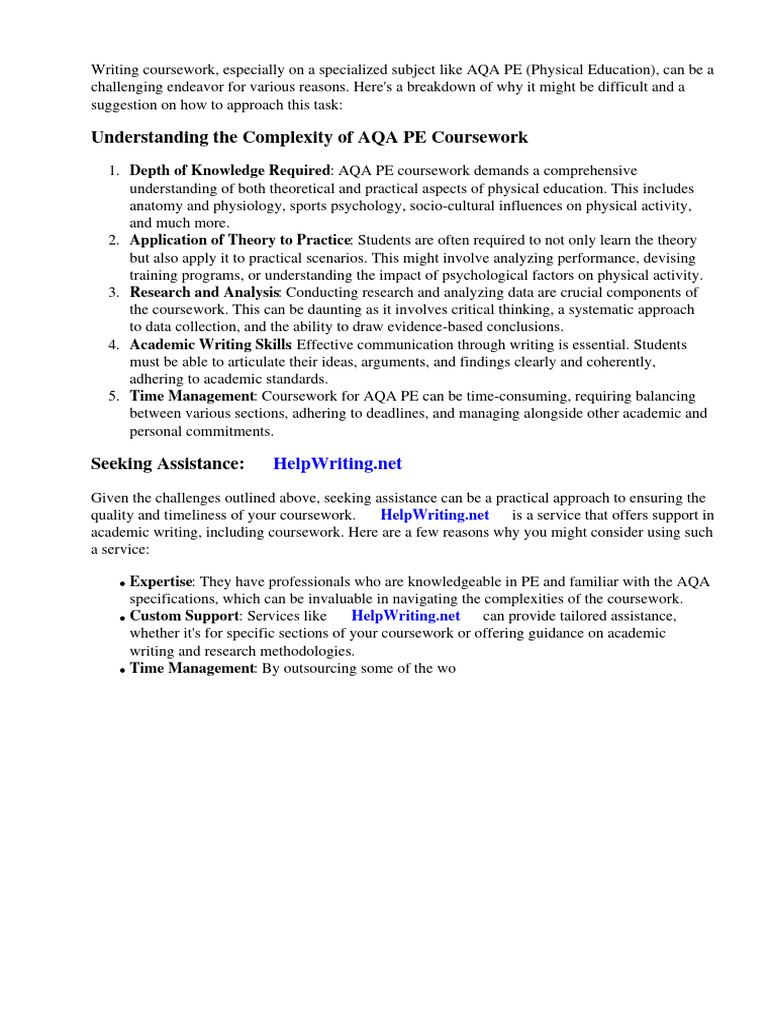 Aqa Pe Coursework Exemplar | PDF | Facebook | Skeletal Muscle