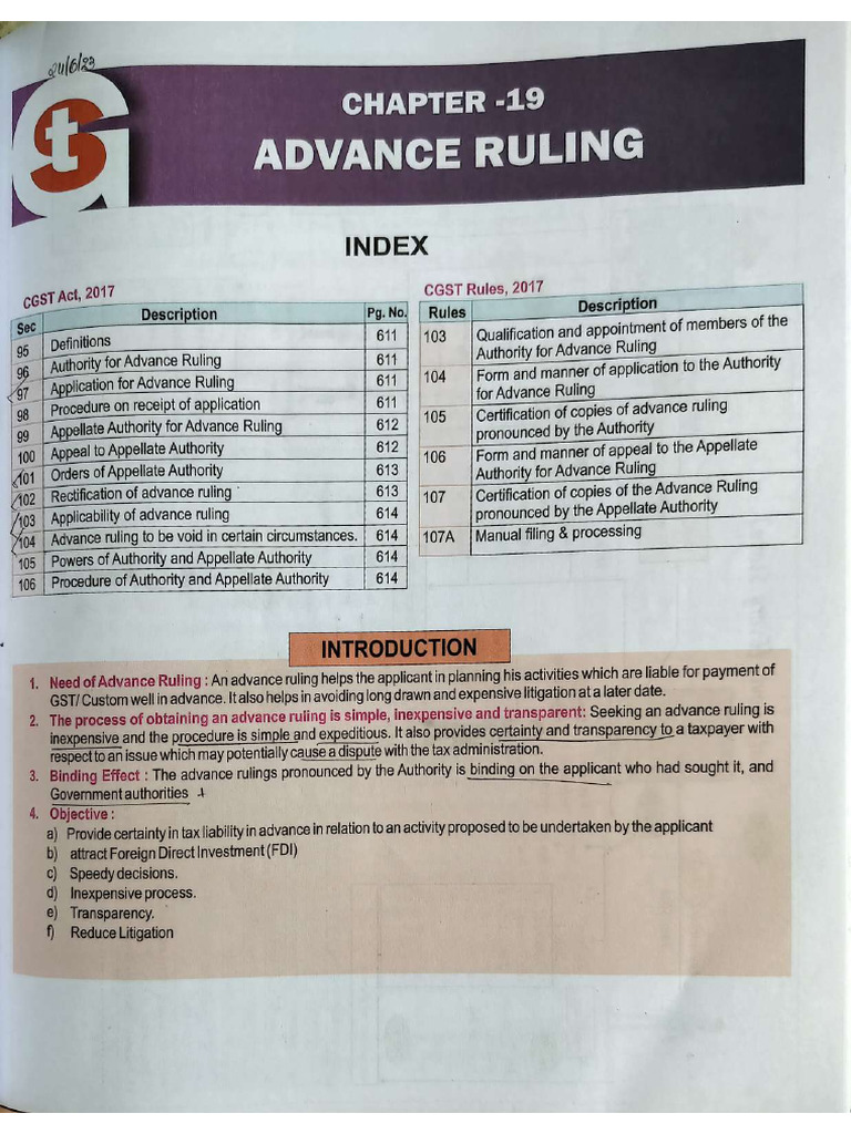 GST Advance Ruling | PDF