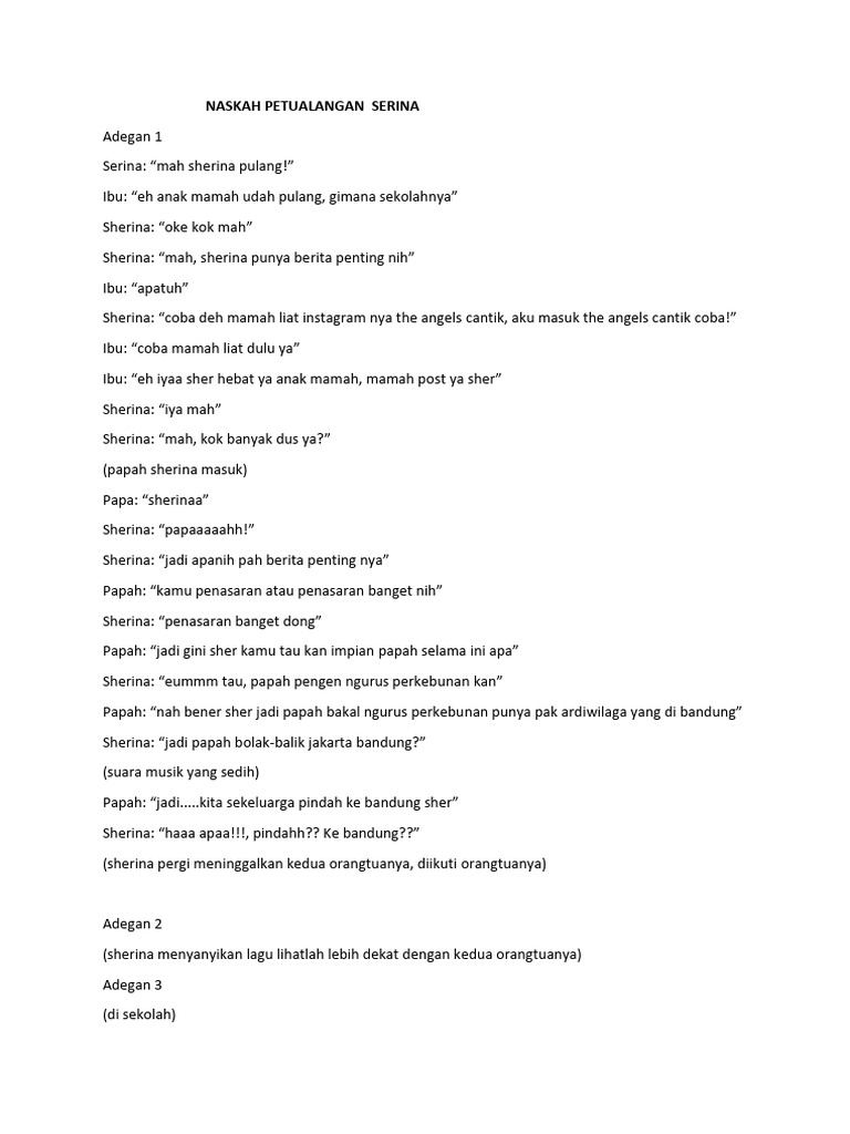 Naskah Petualangan Serina | PDF