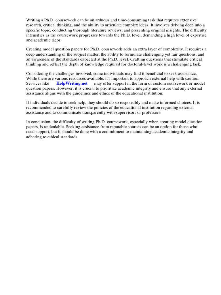 PHD Course Work Model Question Papers | PDF | Methodology | Doctor Of ...