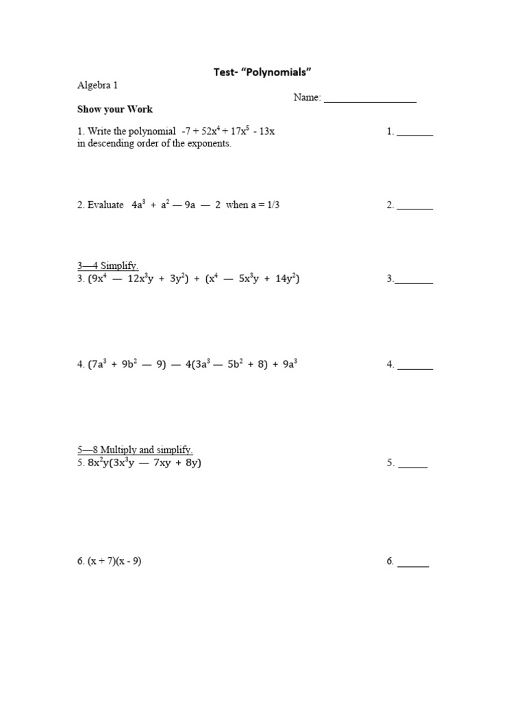 Unit Test Polynomials | PDF | Polynomial | Numerical Analysis