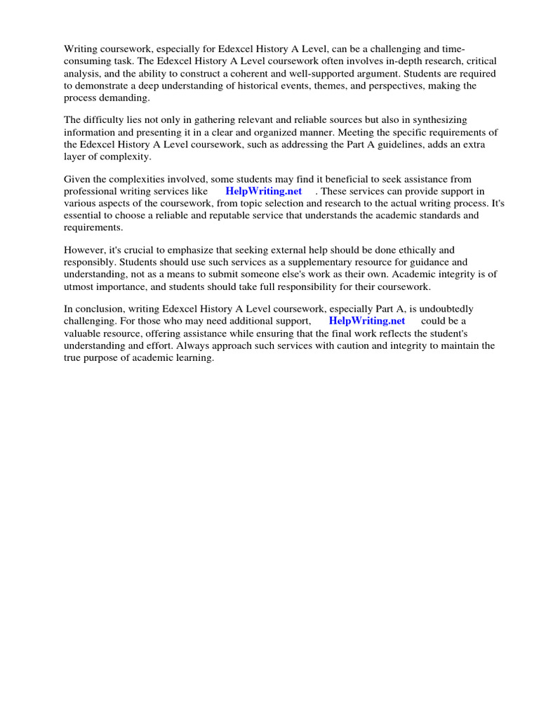 Edexcel History A Level Coursework Part A | PDF | Facebook | Linked In