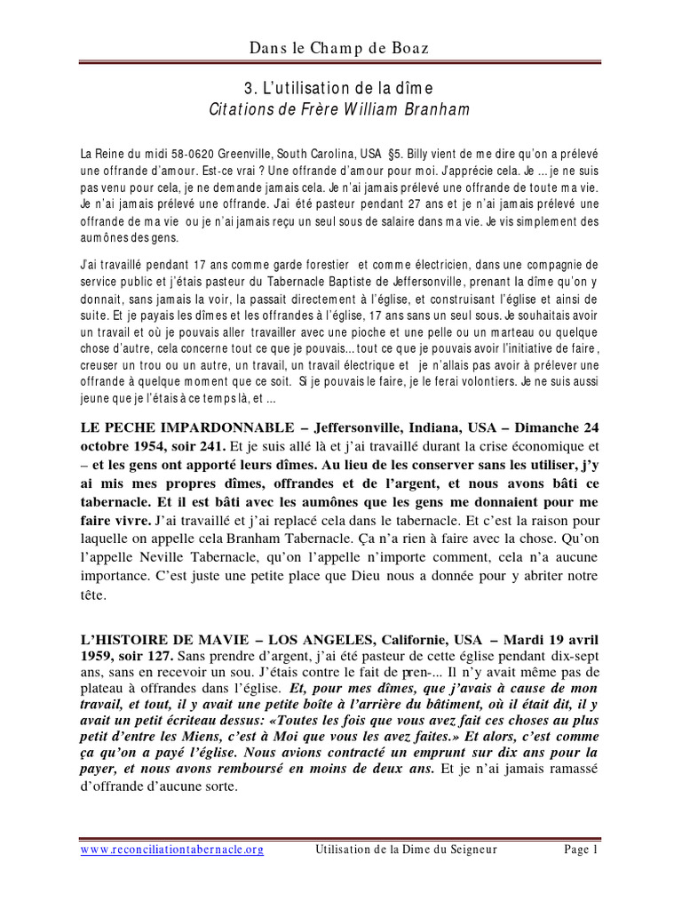 La Puissance de la Dîme et Offrandes | PDF | Dîme | Église chrétienne