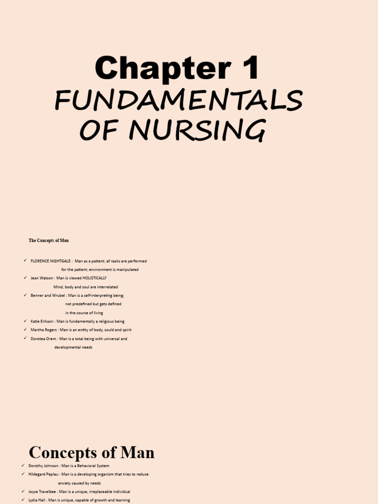 Chapter 1 Fundamentals of Nursing | PDF
