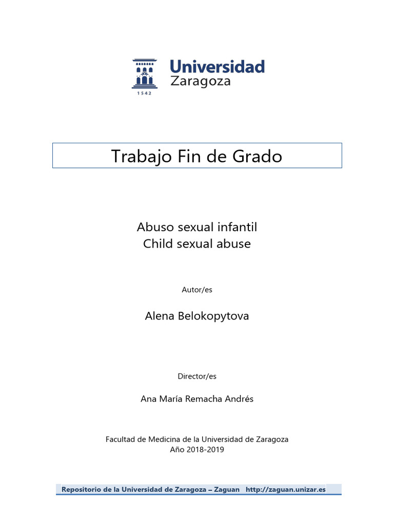 Taz TFG 2019 999 | PDF | Abuso sexual | Abuso Sexual Infantil