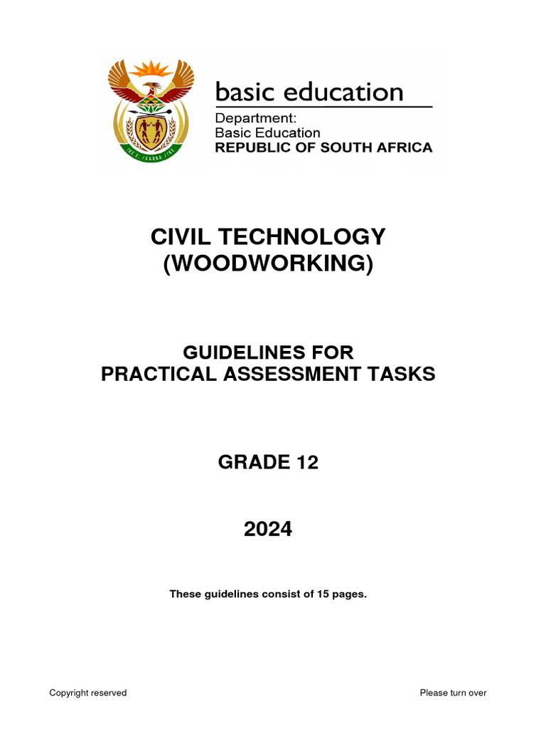 Civil Technology PAT GR 12 2024 (Woodworking) Eng | PDF | Learning ...
