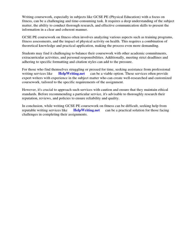 Gcse Pe Coursework Fitness | PDF | Physical Fitness