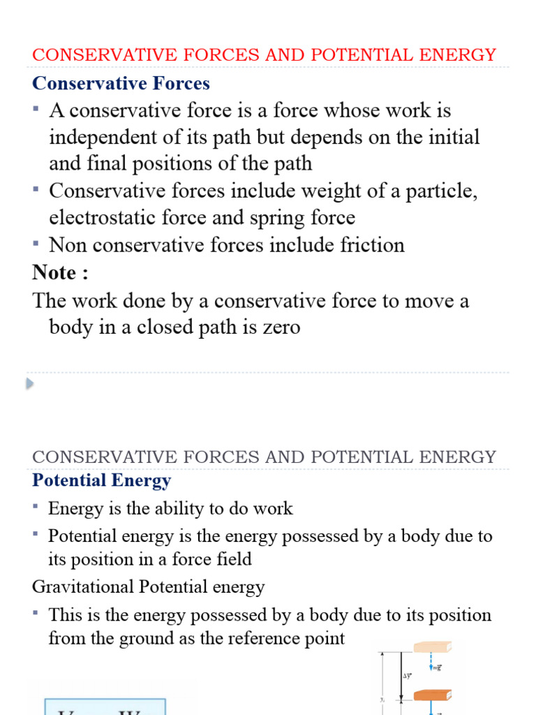 14 Conservative Forces and Potential Energy | PDF