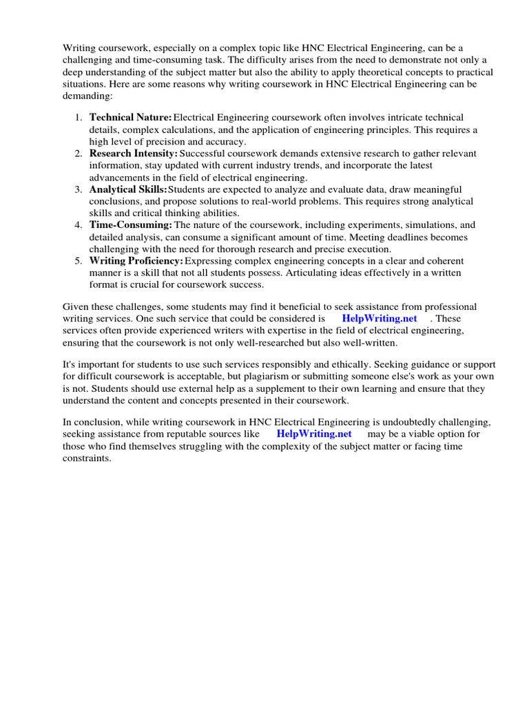 HNC Electrical Engineering Coursework | PDF | Engineering | Electrical ...