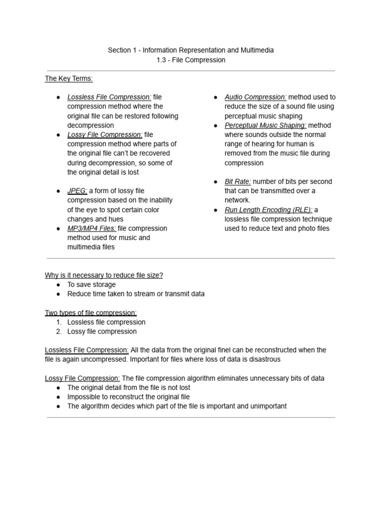 Section 1 1.3 RP | PDF | Data Compression | Data