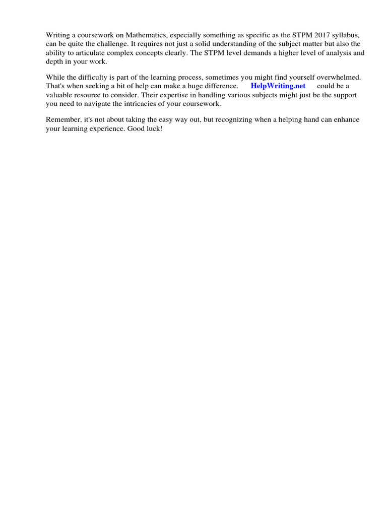 Mathematics Coursework STPM 2017 | PDF | Mathematics | Methodology