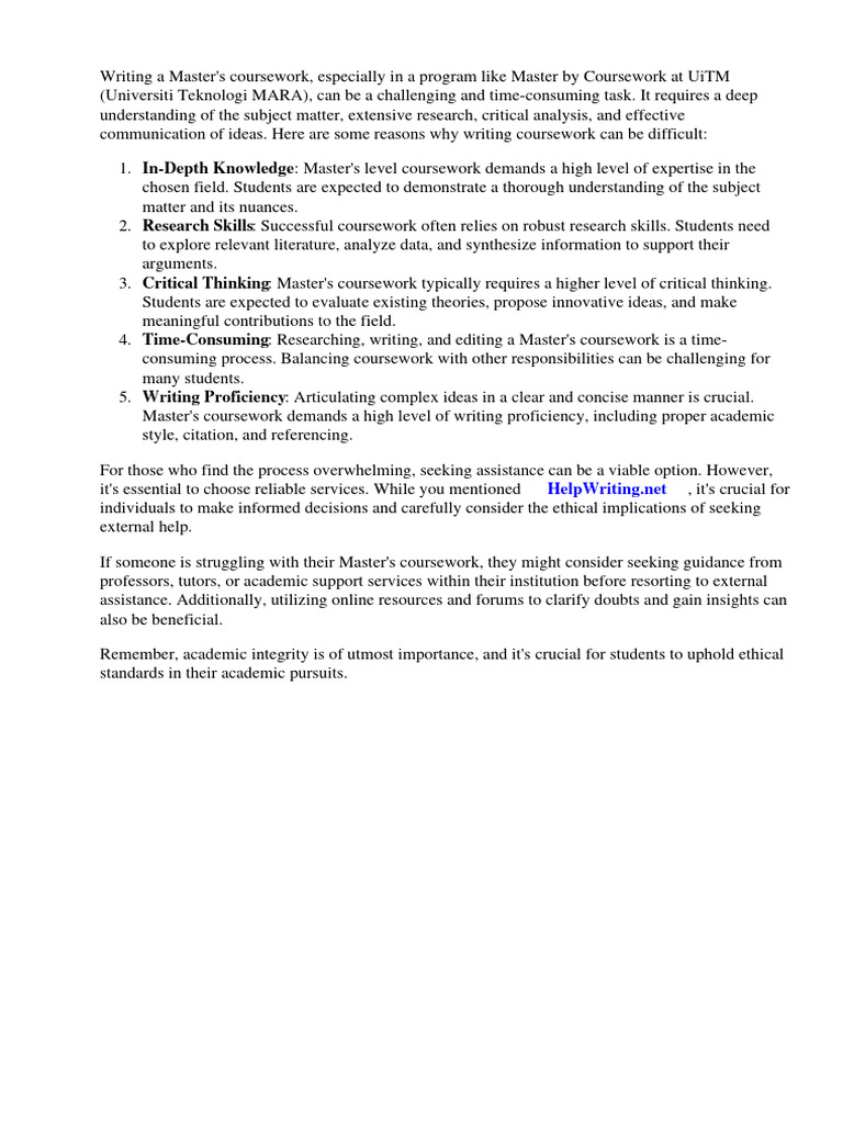 Master by Coursework Uitm | PDF | Academic Degree | Critical Thinking