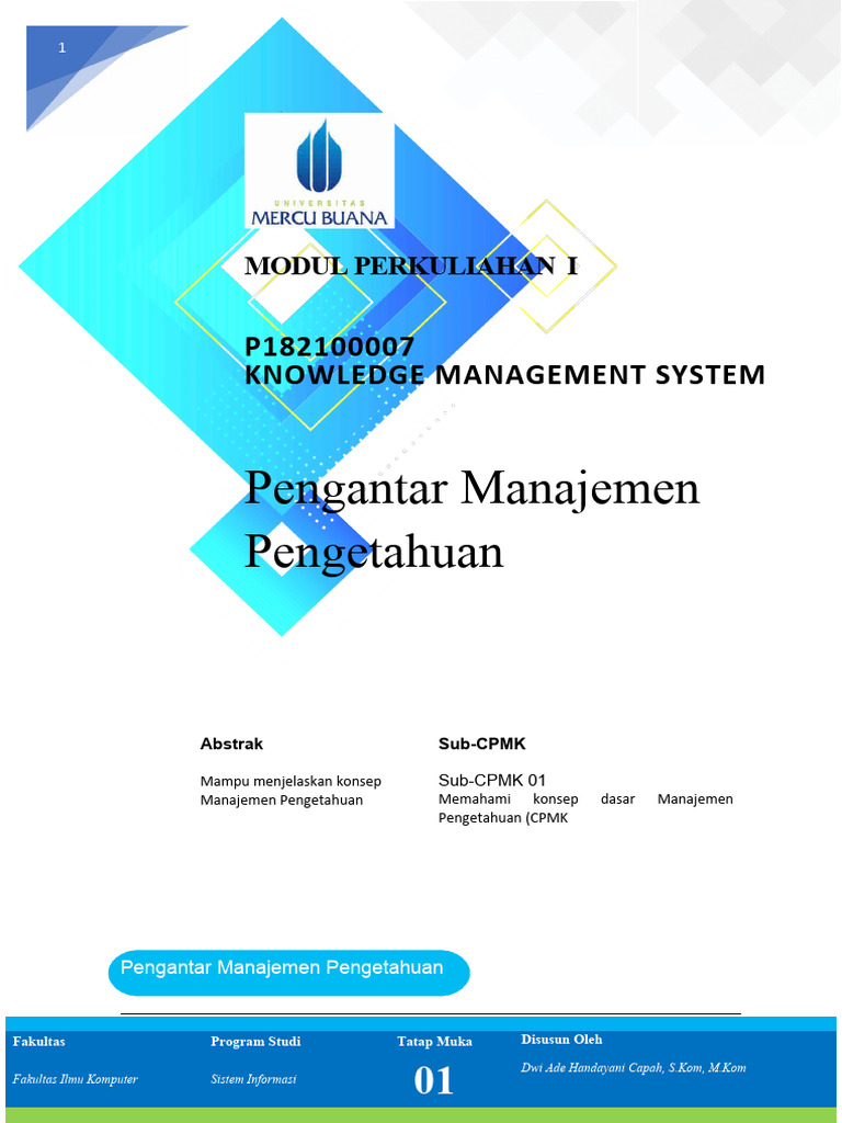 Modul 1 Knowlege Management System | PDF