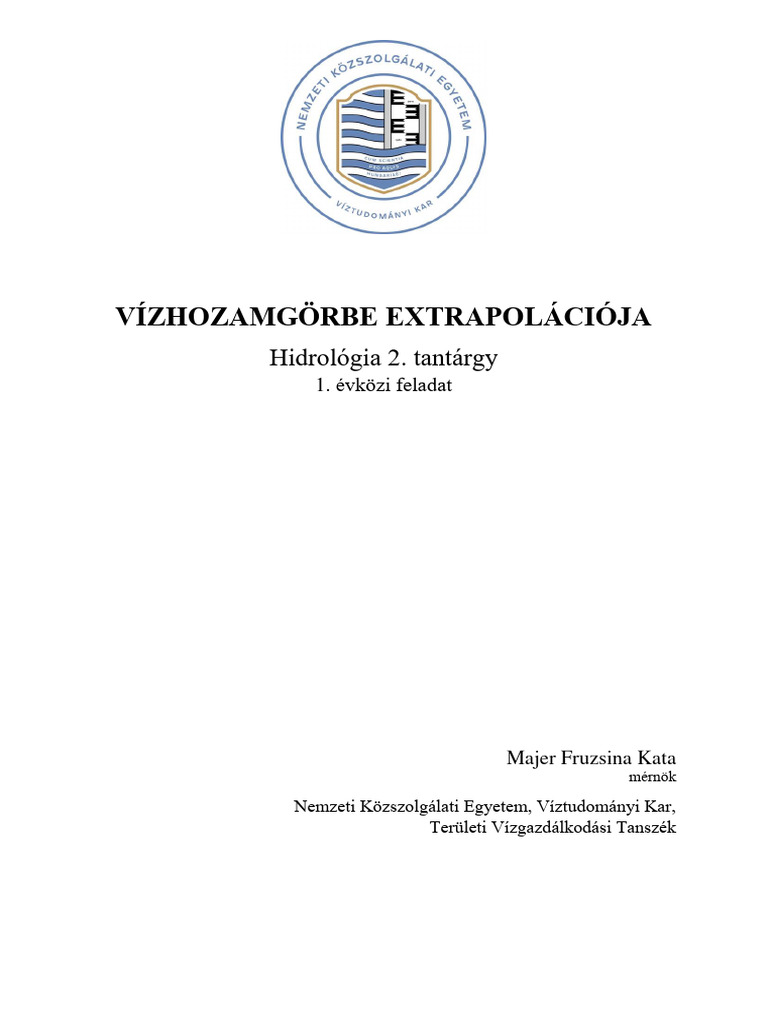 Hidro 2 Feladat 1 | PDF