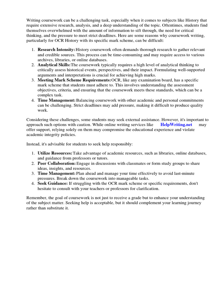 Ocr Coursework Mark Scheme History | PDF | Libraries | Linked In Ocr Coursework Mark Scheme History | PDF | Libraries | Linked In