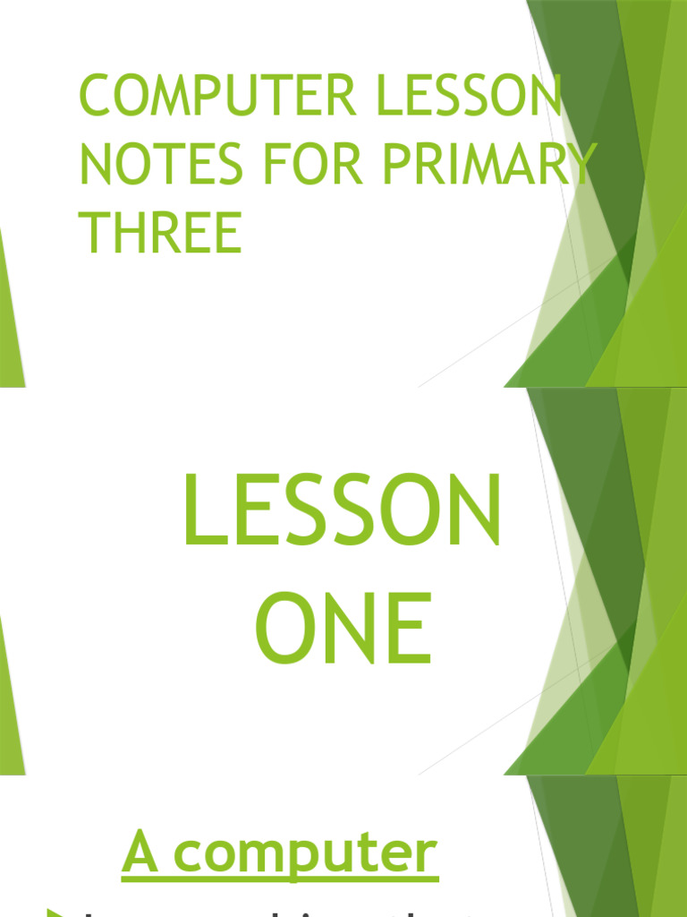 Computer Lesson Notes For Primary Three | PDF | Icon (Computing ...