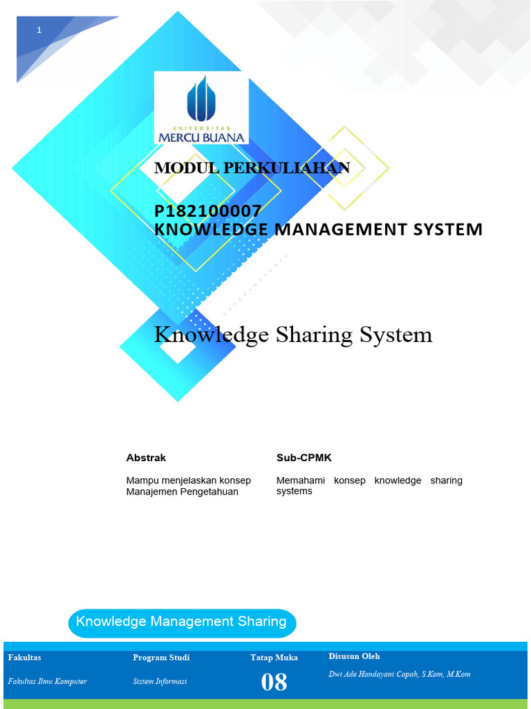 Modul 8 Knowledge Management System | PDF