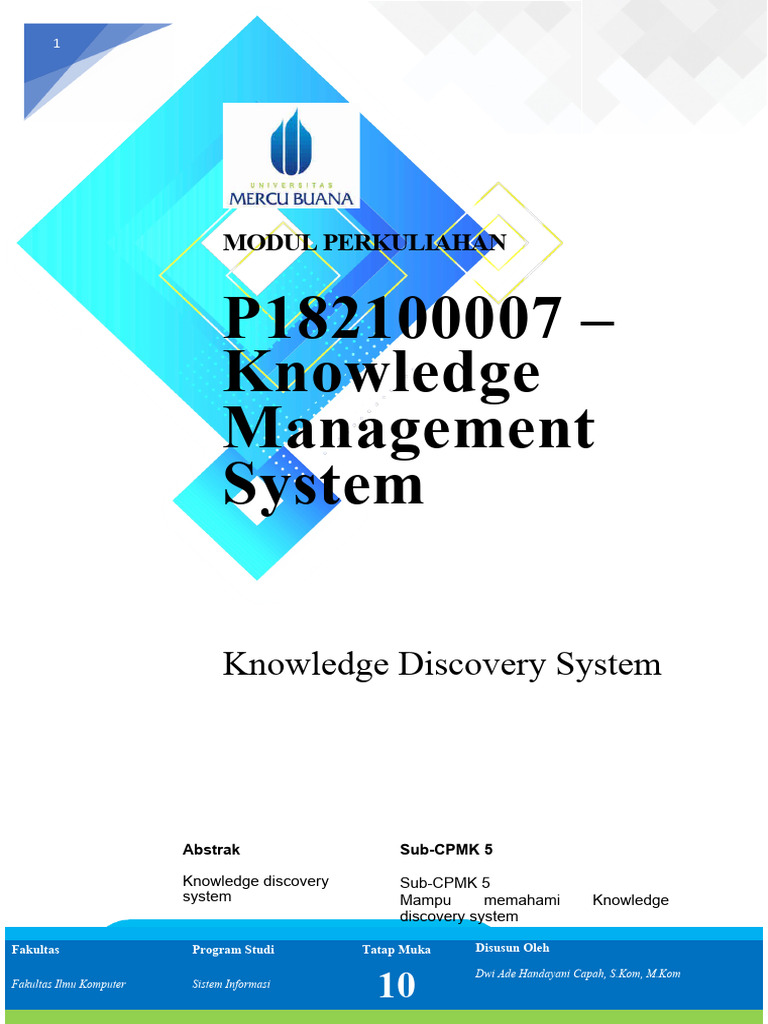 Modul 10 Knowledge Management System | PDF