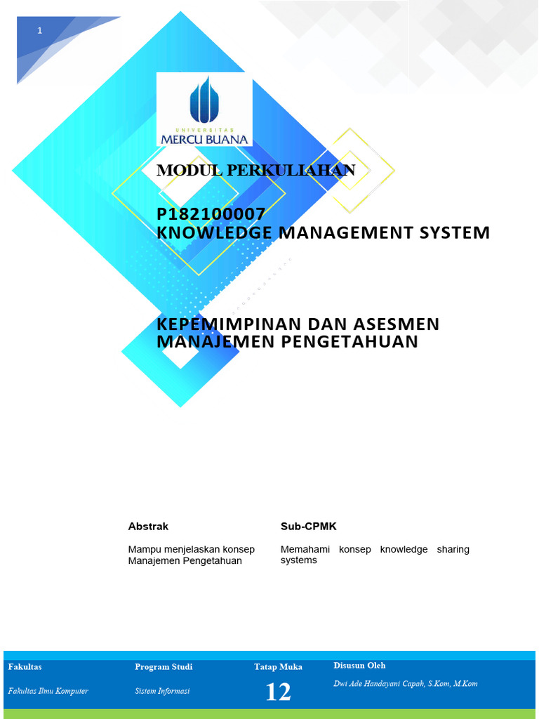Modul 12 Knowledge Management System | PDF