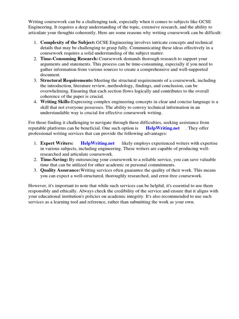 Gcse Engineering Example Coursework | PDF