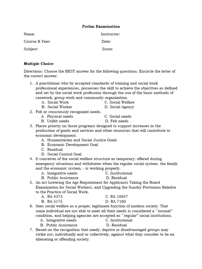 SWP 2 Exam | PDF | Social Work | Probation