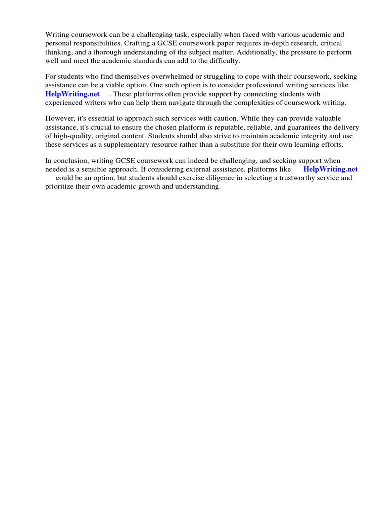 GCSE Coursework Writing Tips and Support | PDF