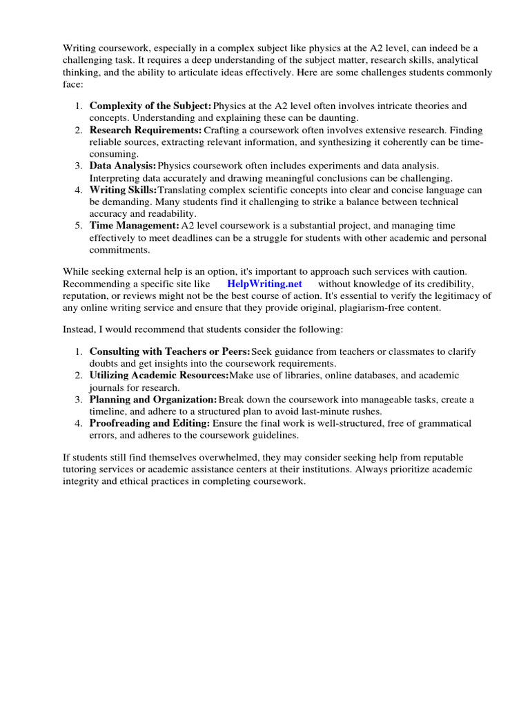 A2 Physics Coursework Challenges & Tips | PDF | Data