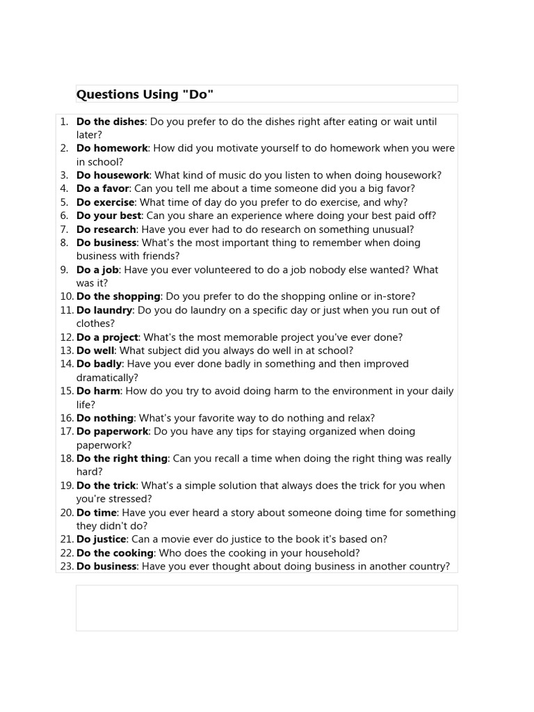Questions Using Do & Make | PDF