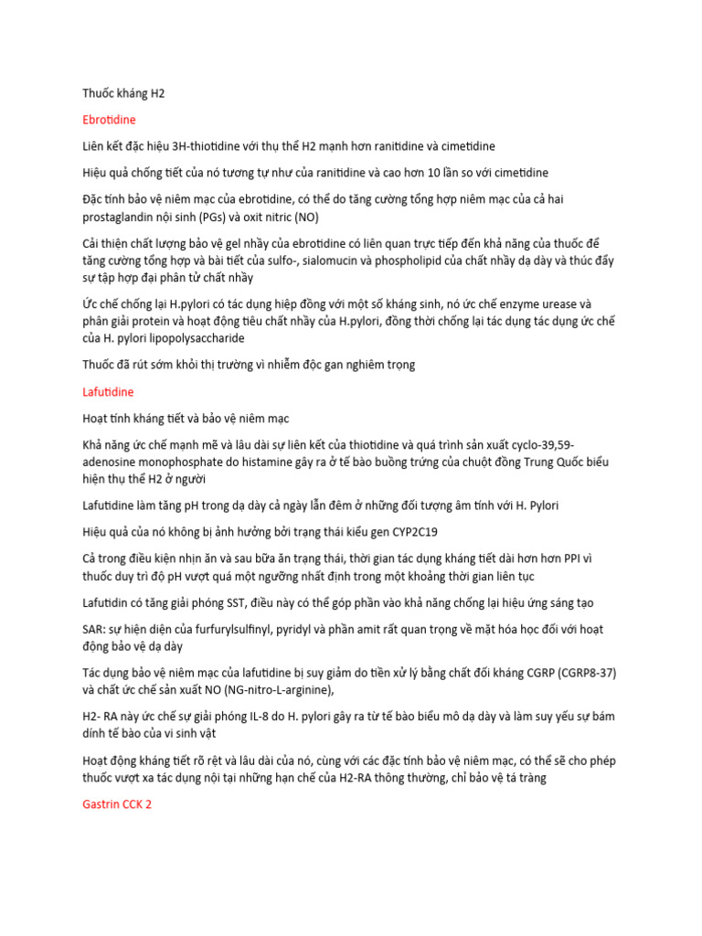 Thuốc kháng H2 | PDF