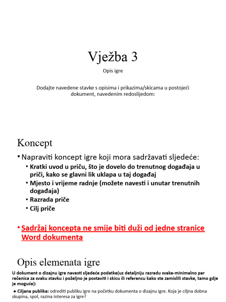 3vj-Opis Elemenata Igre 1 | PDF