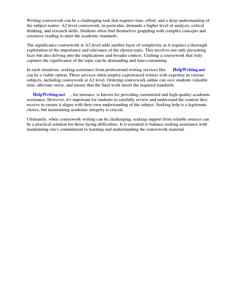 Significance Coursework A2 | PDF | Essays | Thesis