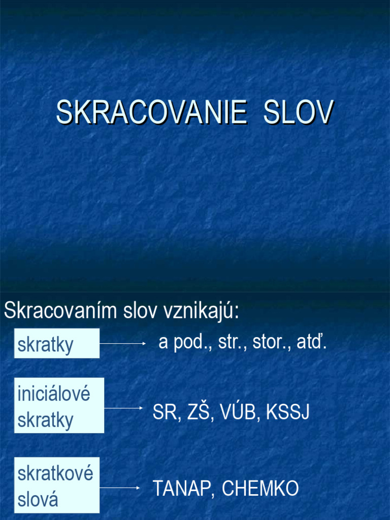 SJL 7 A B Skracovanie Slov | PDF