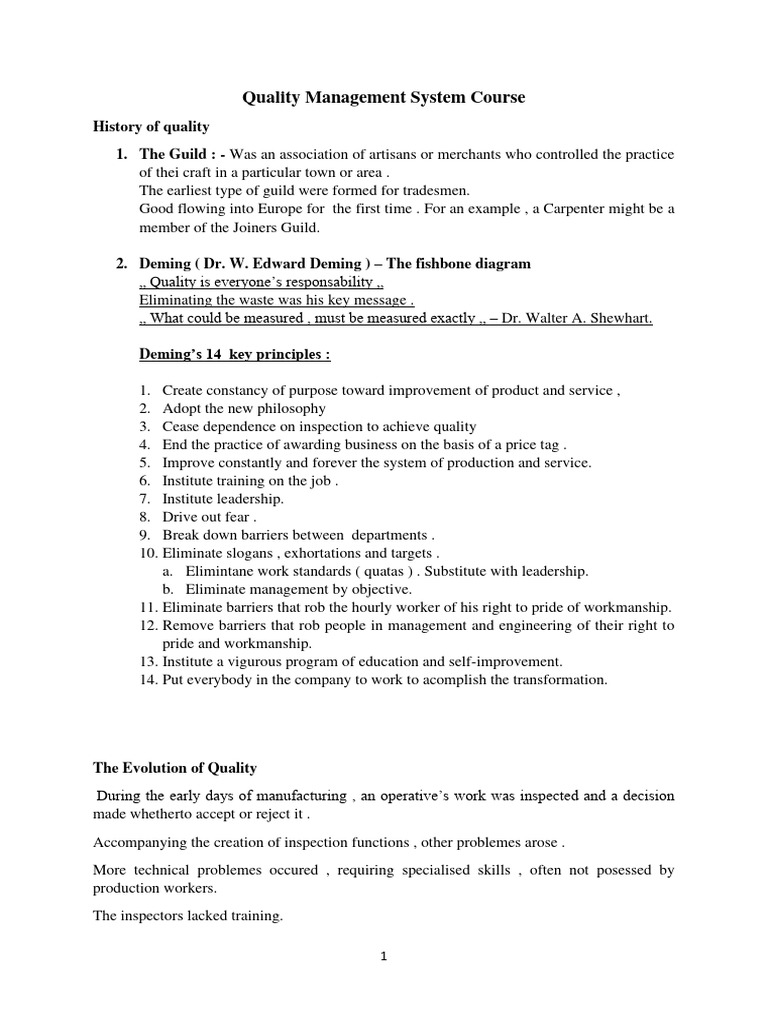 Quality Management System Course - ISO 9001 - 2008 | PDF | Quality ...