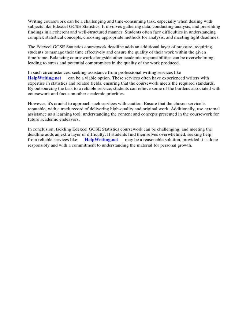 Edexcel Gcse Statistics Coursework Deadline | PDF | Outlier | Quartile