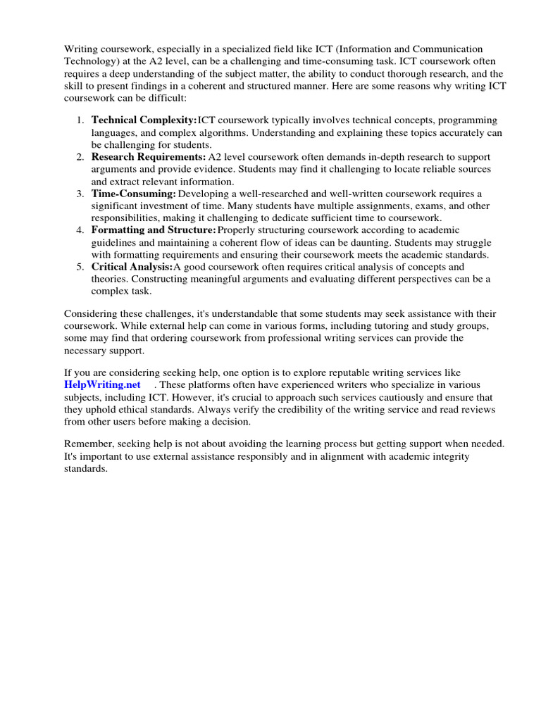 Ict Coursework A2 Download Free Pdf Educational Technology Gce Advanced Level United Kingdom