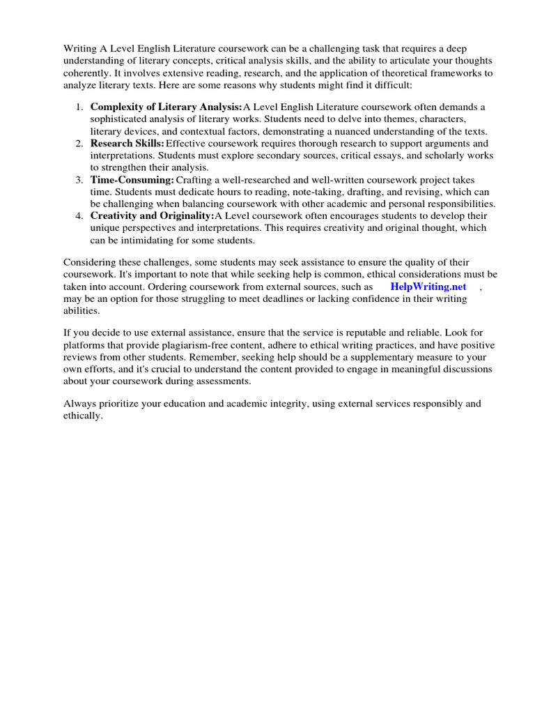 A Level English Literature Coursework | PDF | Facebook | Creativity
