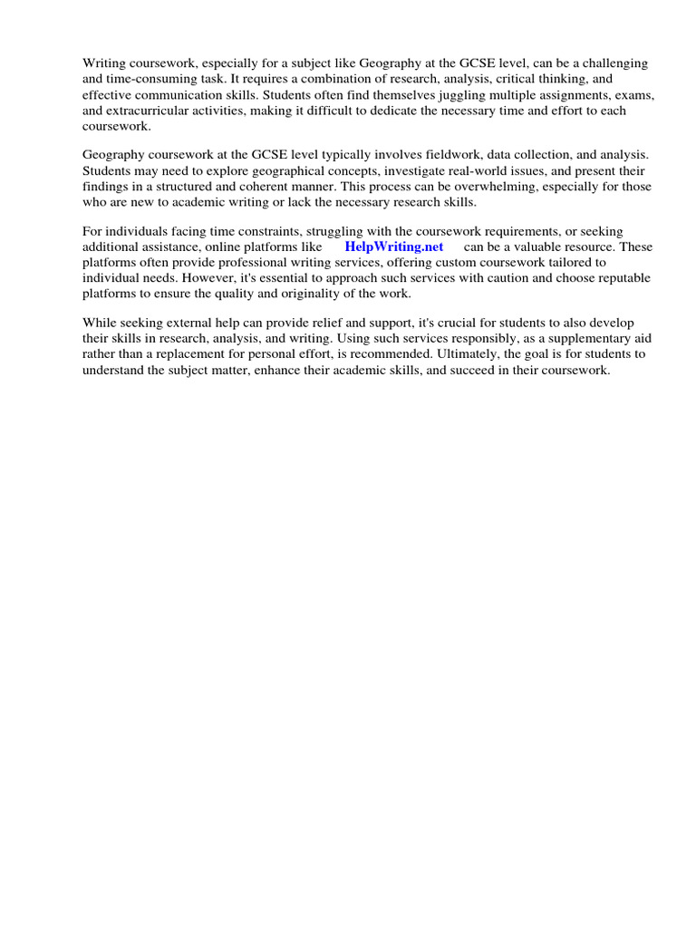 Geography Coursework Gcse | PDF | River | Geography