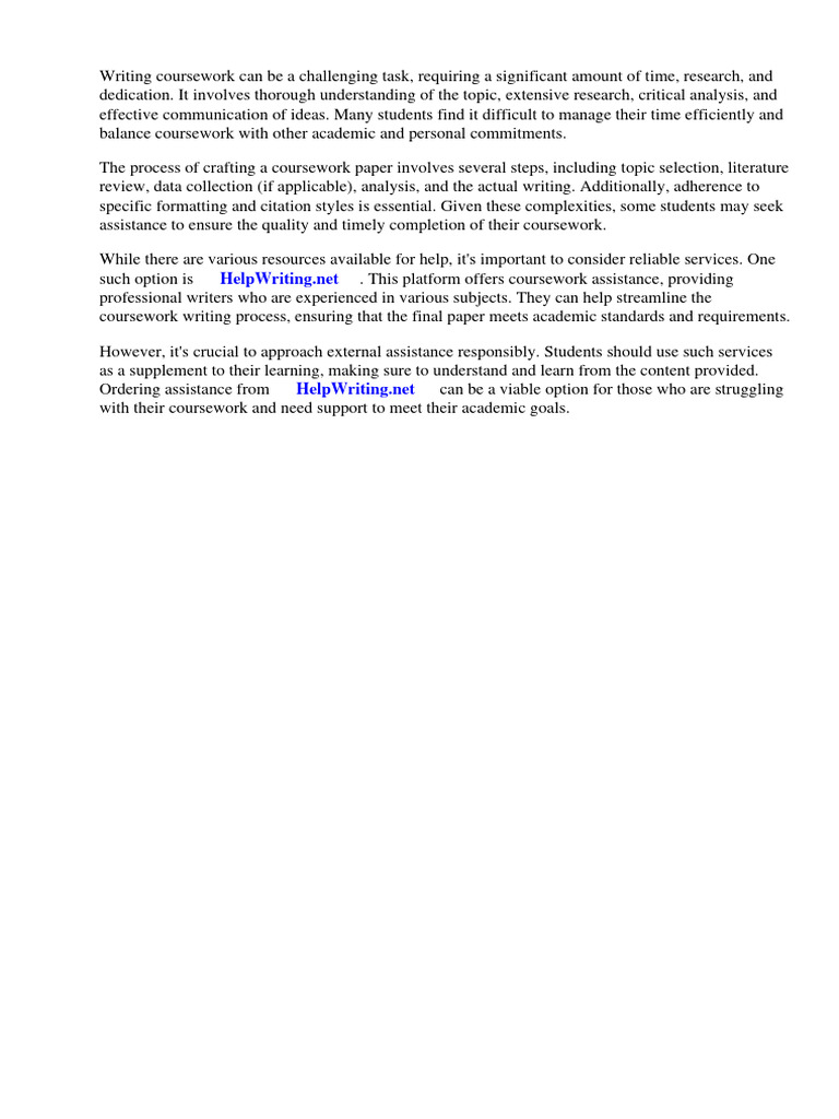 Coursework London Pdf