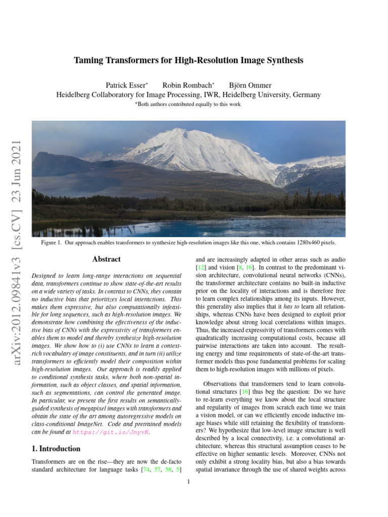 VQGAN: Taming Transformer For High-Resolution Image Synthesis | PDF | Image Resolution | Applied ...