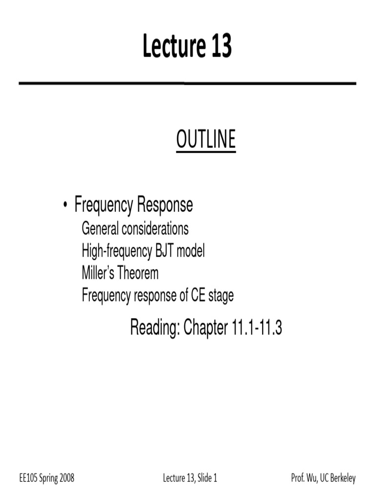 Lecture 13 | PDF | Bipolar Junction Transistor | Electrical Engineering