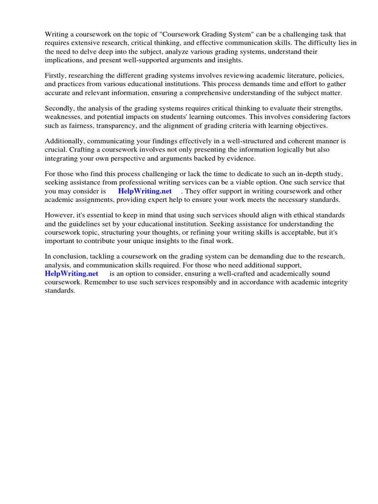 Coursework Grading System | PDF | Critical Thinking | Thought