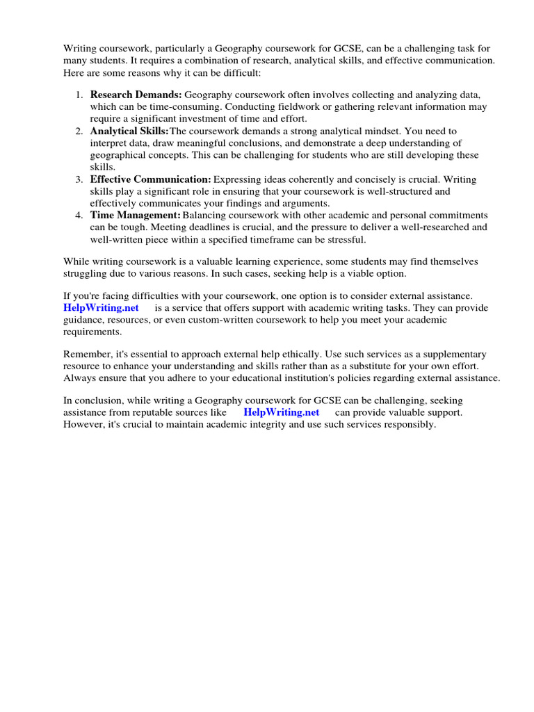 Example of Geography Coursework Gcse | PDF | Tourism | Traffic Congestion